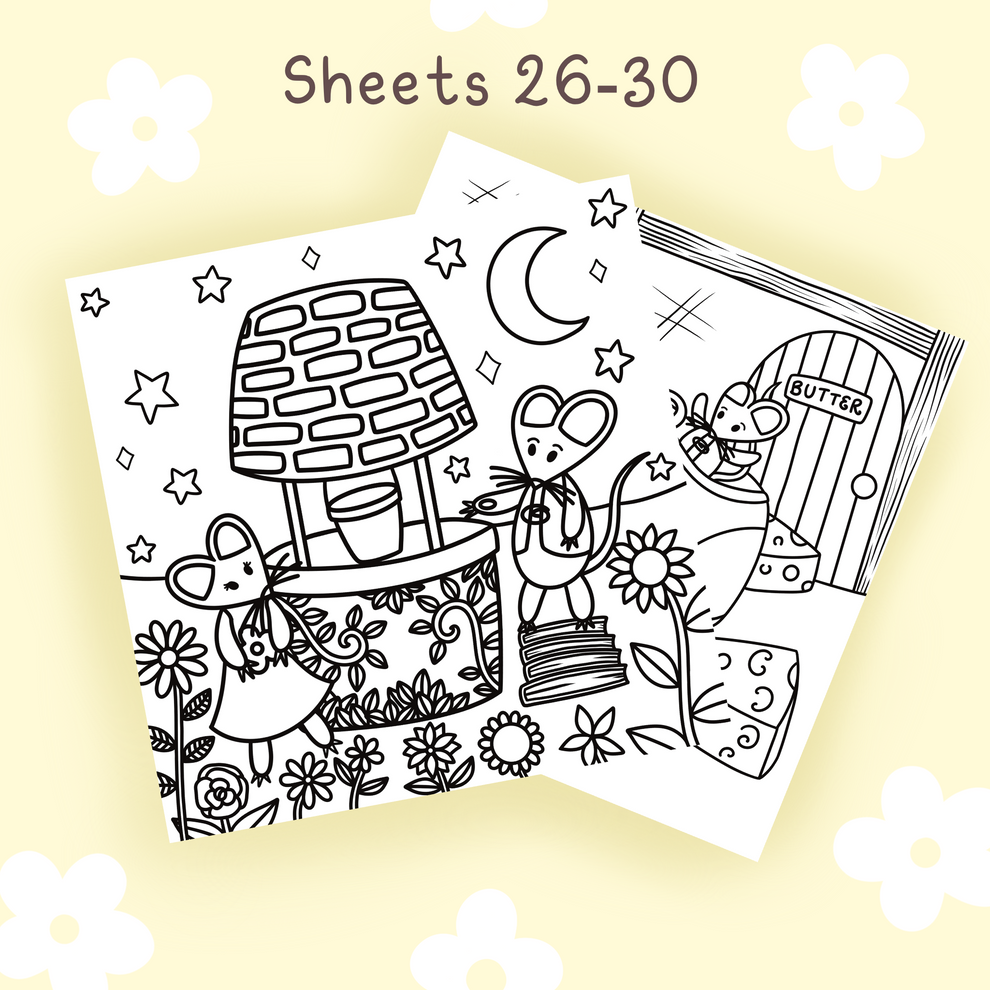 Butter the Mouse Sheets #26-30 🐭 – calmoverchaosltd